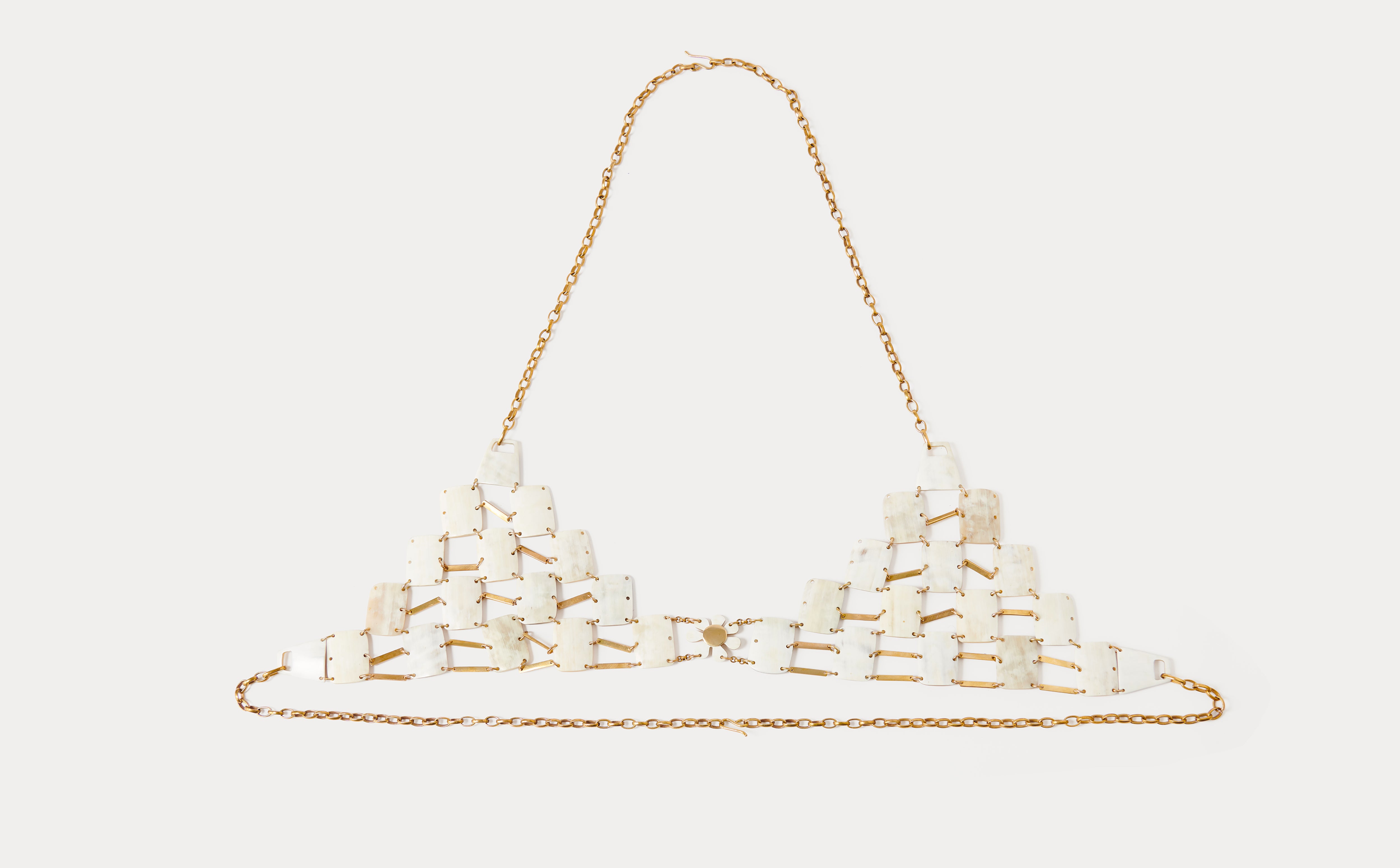 Daisy chain horn & brass bralette top – Margaux Wong